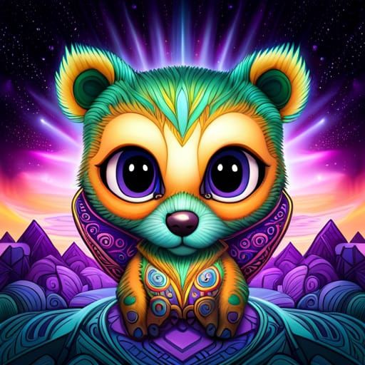 Alien bear cub - AI Generated Artwork - NightCafe Creator