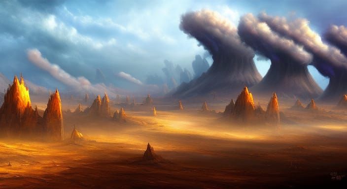 "Sand storm in Post-apocalyptic desert" by Tim Burton Leonid Afremov ...