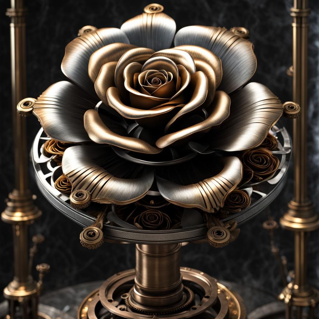 Mechanical Rose - AI Generated Artwork - NightCafe Creator