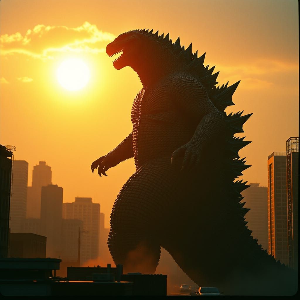 Godzilla - Godzilla: A Gritty, Cinematic Icon of Destruction