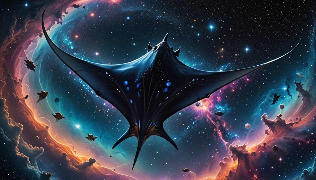 Cosmic Manta Ray Swims Through Starry Vastness in ... - AI Art