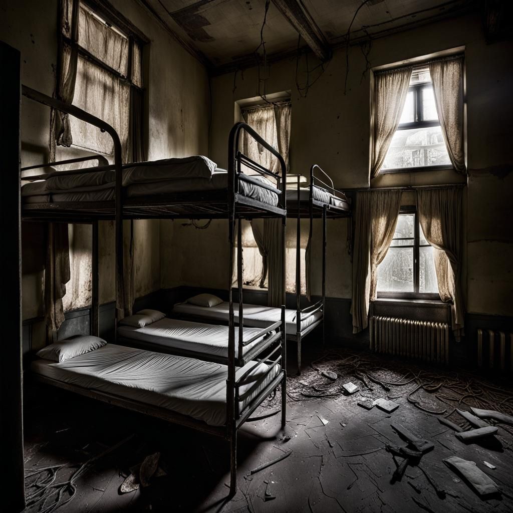 Orphanage dormitory - Abandoned Orphanage Dormitory in a Glo...