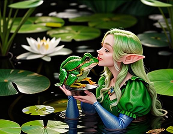 Disney's "The frog Princess" : an elf girl holding a frog in her cupped ...