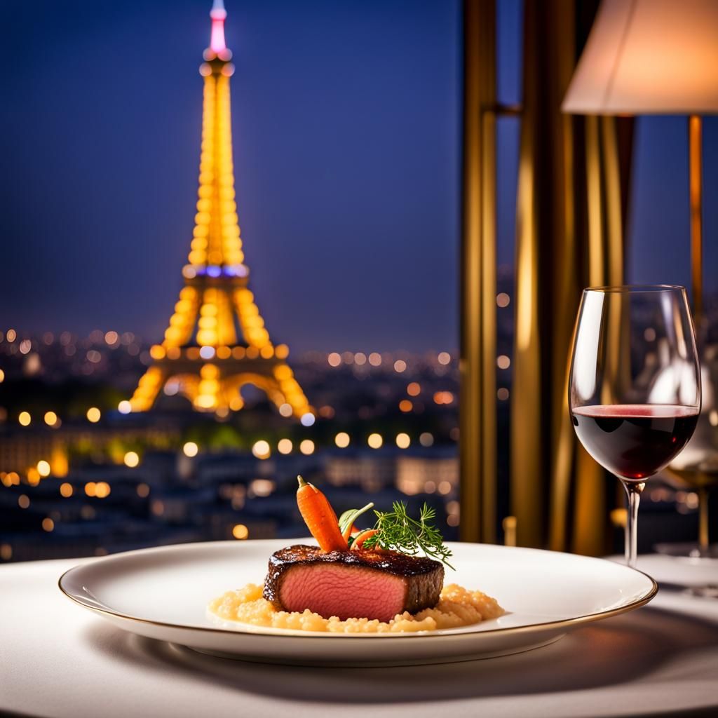 pink fried beef fillet, lemon risotto, caramelized carrots and a port ...