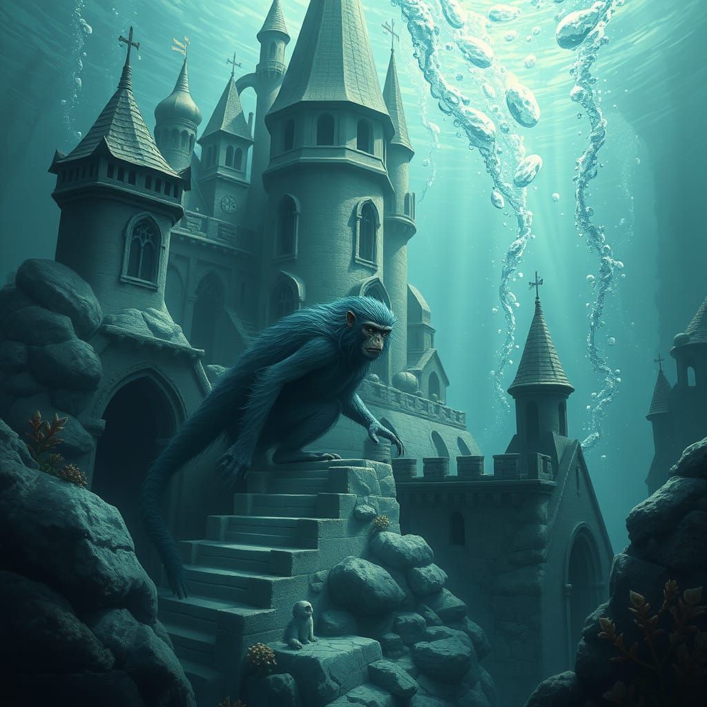 A human / seamonkey hybrid living in a fantasy underwater castle