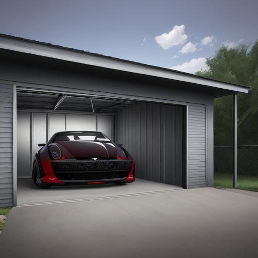 Future garage. Digital Art. - Cyberpunk Garage Scene in Digi...