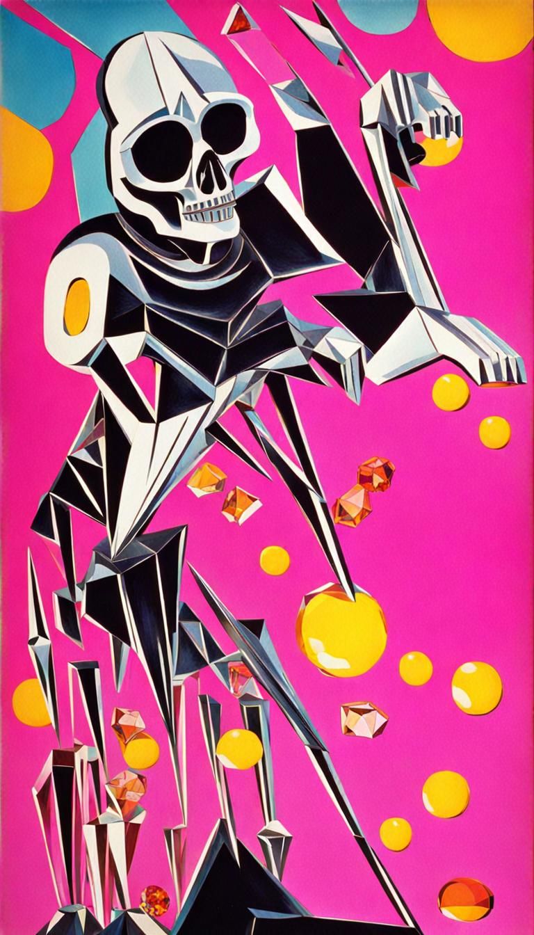 Falling-Apart Windup Skeleton - AI Generated Artwork - NightCafe Creator