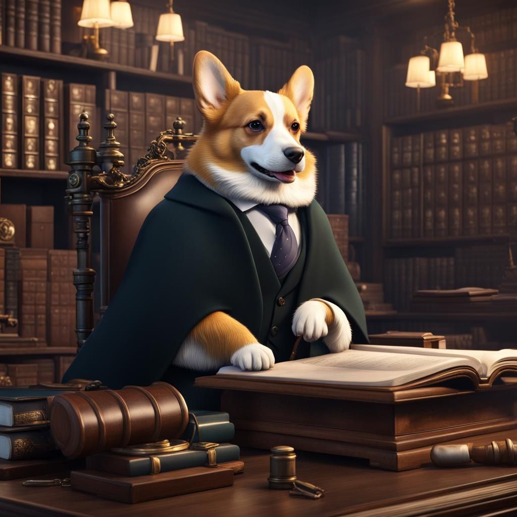 Corgi lawyer - AI Generated Artwork - NightCafe Creator