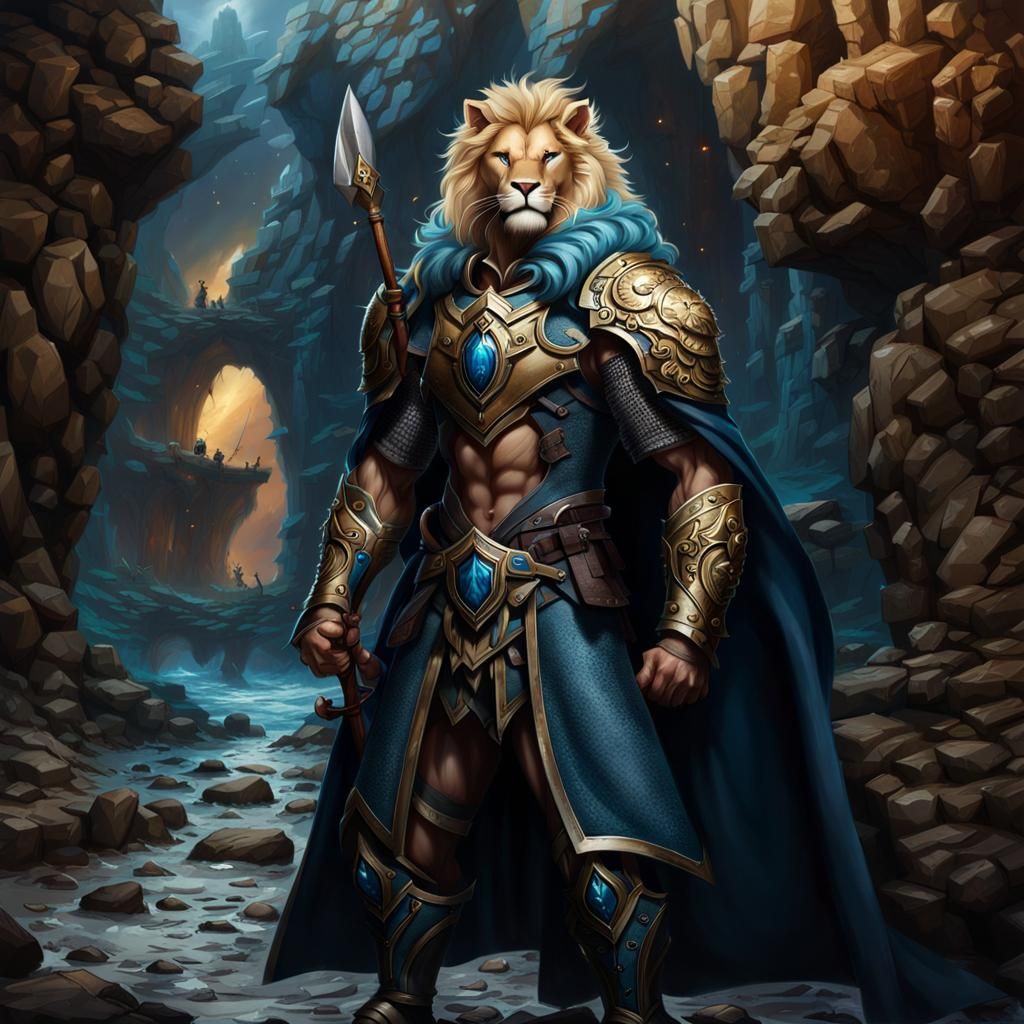 'Warrior Lion' 2/3 ~ Evolved from @HailNerdQueen s 'Theron Emberwood' - AI Generated Artwork ...