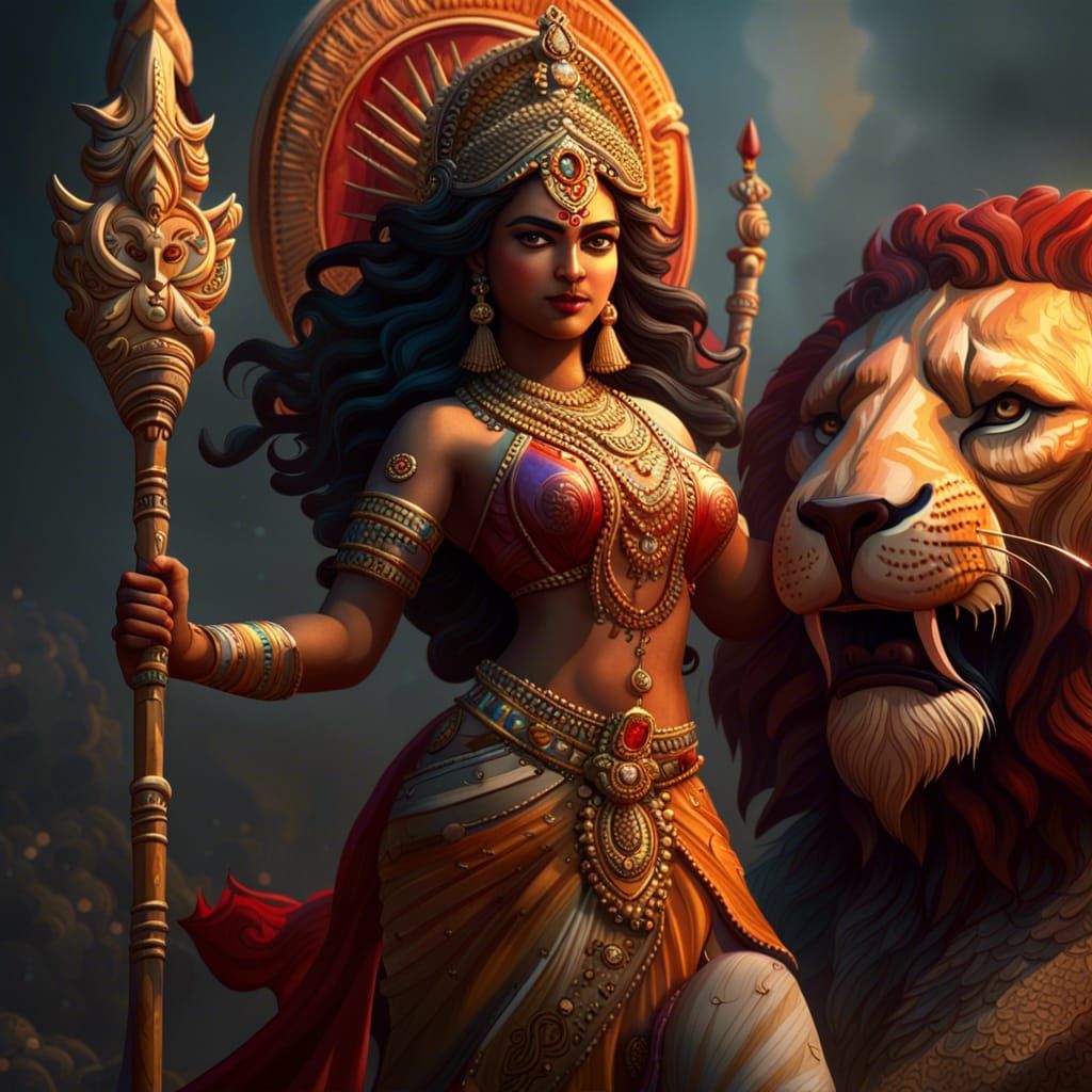 Maa Durga Arrives - AI Generated Artwork - NightCafe Creator