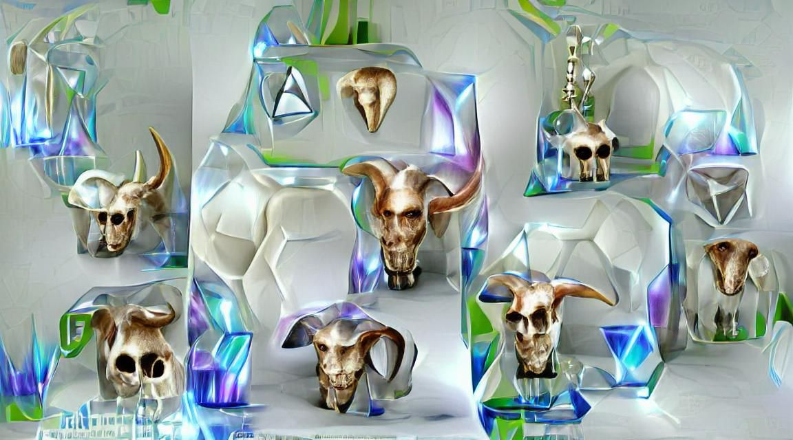 Android-goat big horns crystal skulls geometric : r/nightcafe