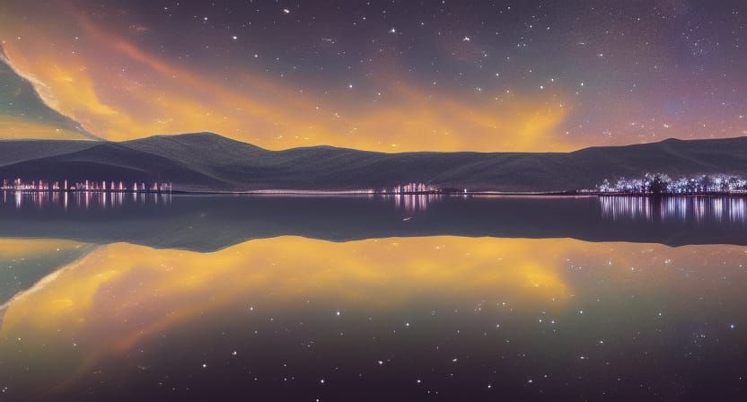 Night sky reflection - AI Generated Artwork - NightCafe Creator