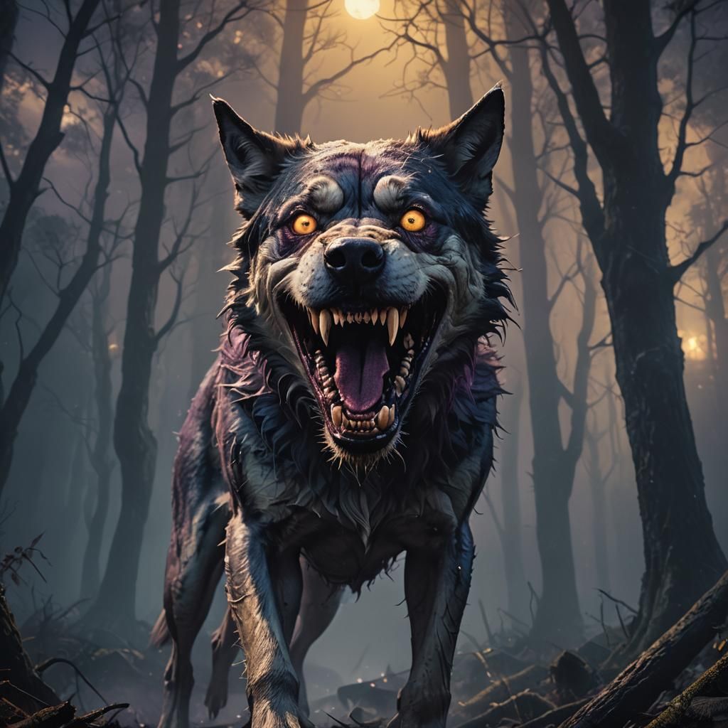 Spectral Terror in Dark Fantasy Landscape - AI Art