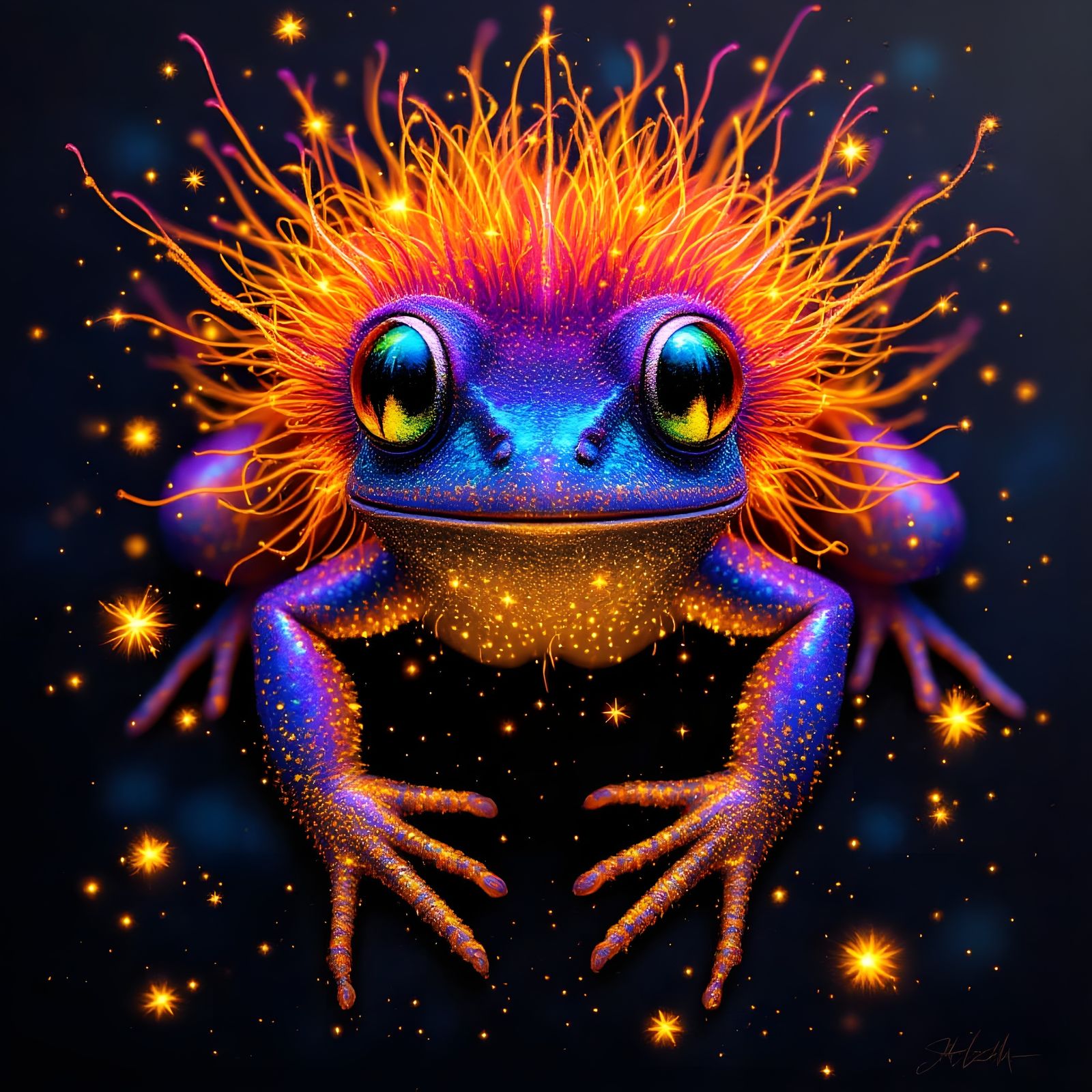 The Frizzy Cave frog - Adorable Frog Emerges from Vibrant, G...