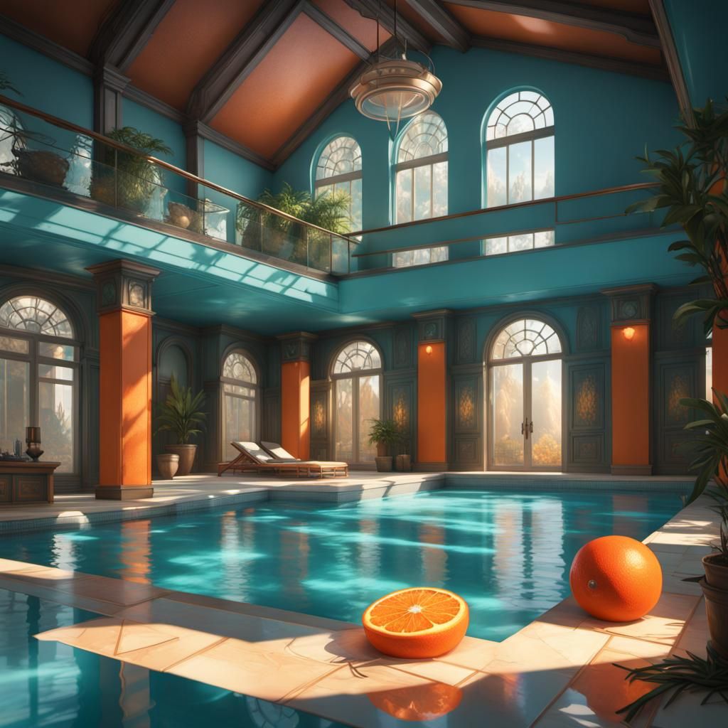 Indoor pool - AI Generated Artwork - NightCafe Creator