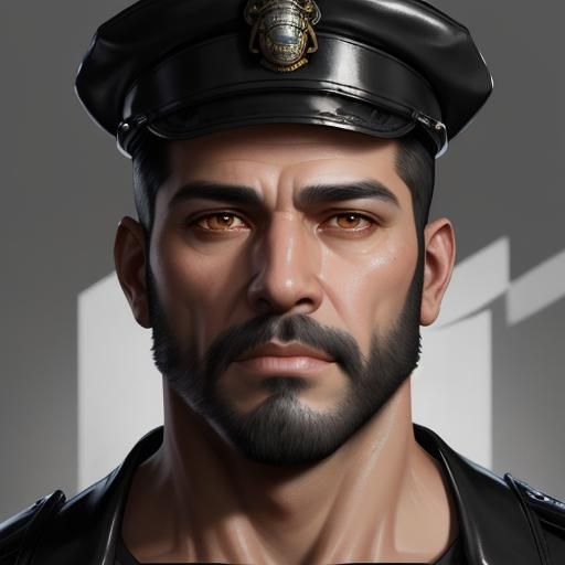Hot bearded policeman - AI Generated Artwork - NightCafe Creator