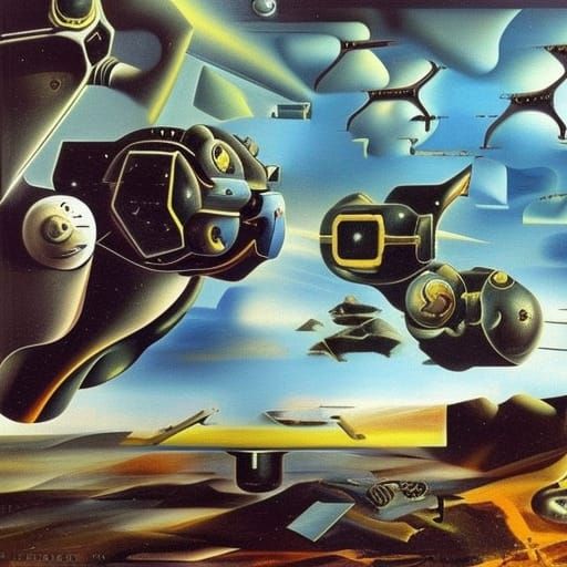 Dali Robot War - AI Generated Artwork - NightCafe Creator