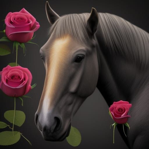 Hyperreal horse with rose : r/nightcafe