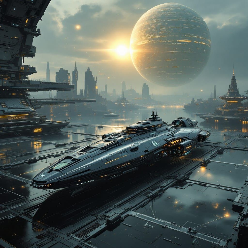 starship docking station - Futuristic Starship Docking Stat...