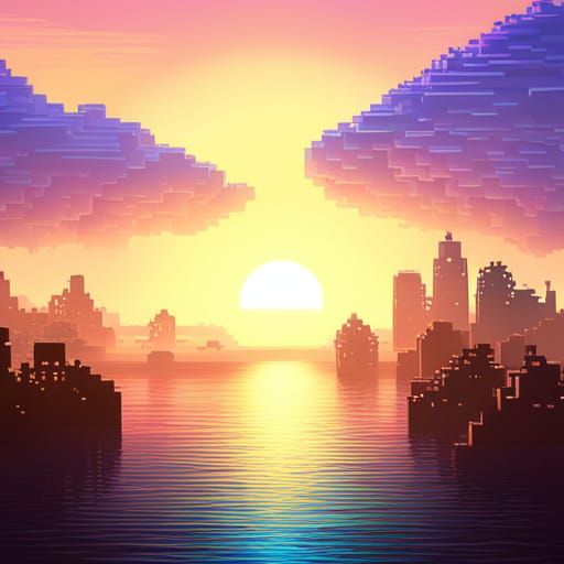 8 bit sunset - AI Generated Artwork - NightCafe Creator