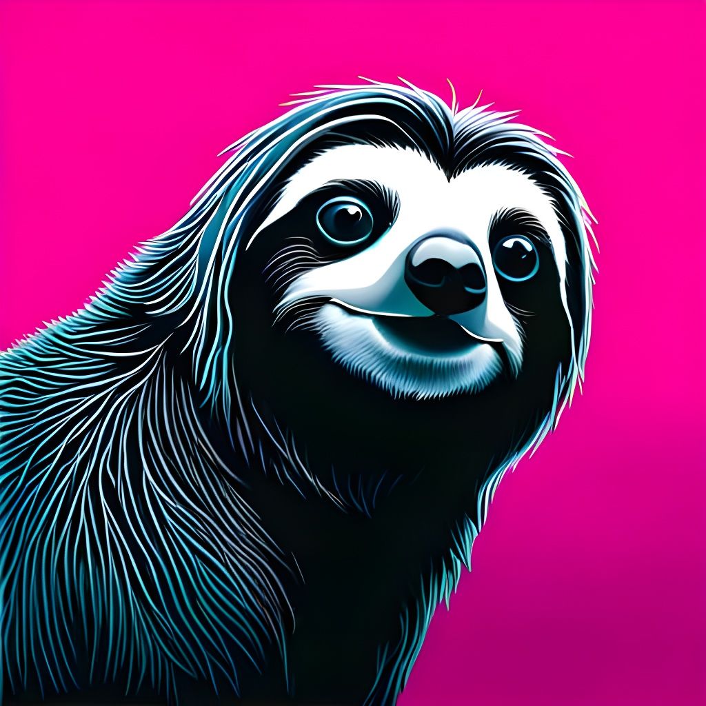 A sloth as pop-art - AI Generated Artwork - NightCafe Creator