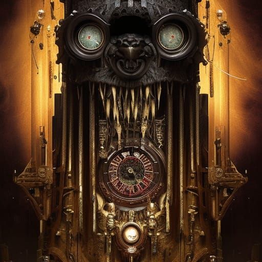 demonic clock - AI Generated Artwork - NightCafe Creator