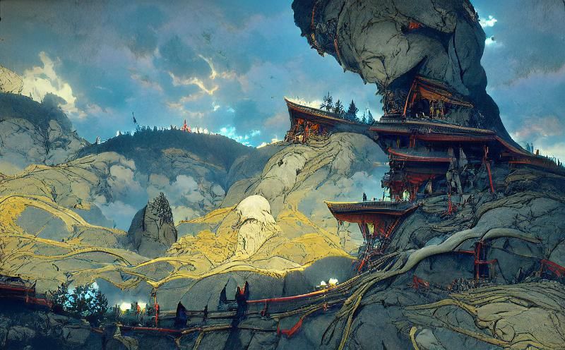 ancient zen temple carved into the mountain - AI Generated Artwork ...