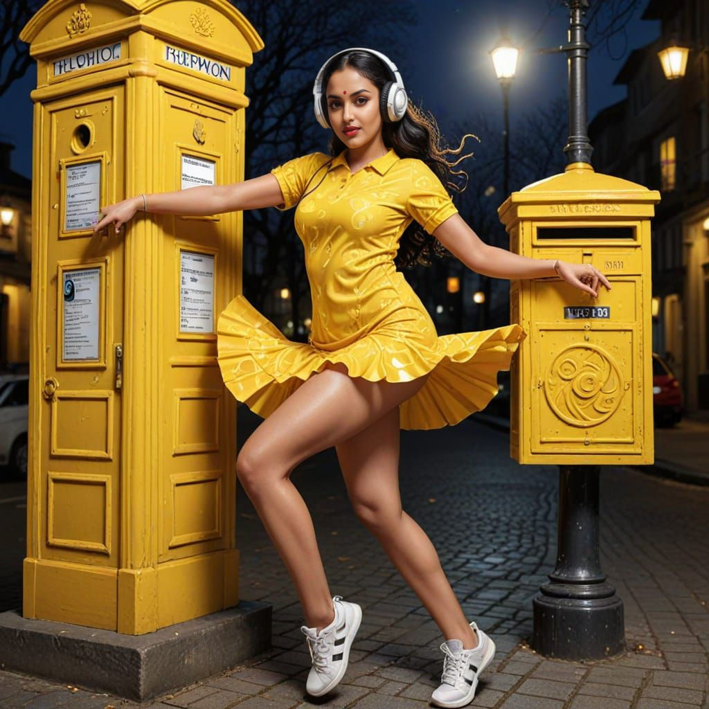 post box - Glowing Post Box Scene in Vibrant Nighttime