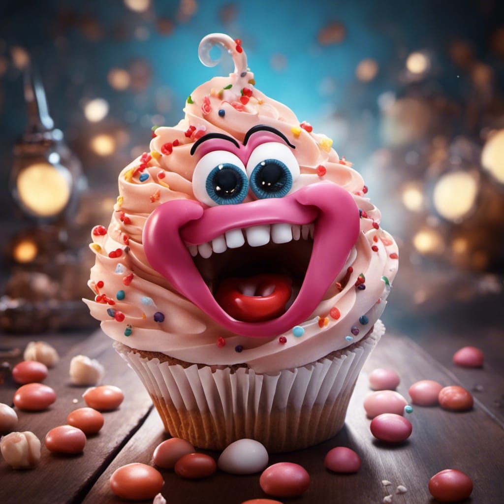 Happy Cupcake ..... - AI Generated Artwork - NightCafe Creator