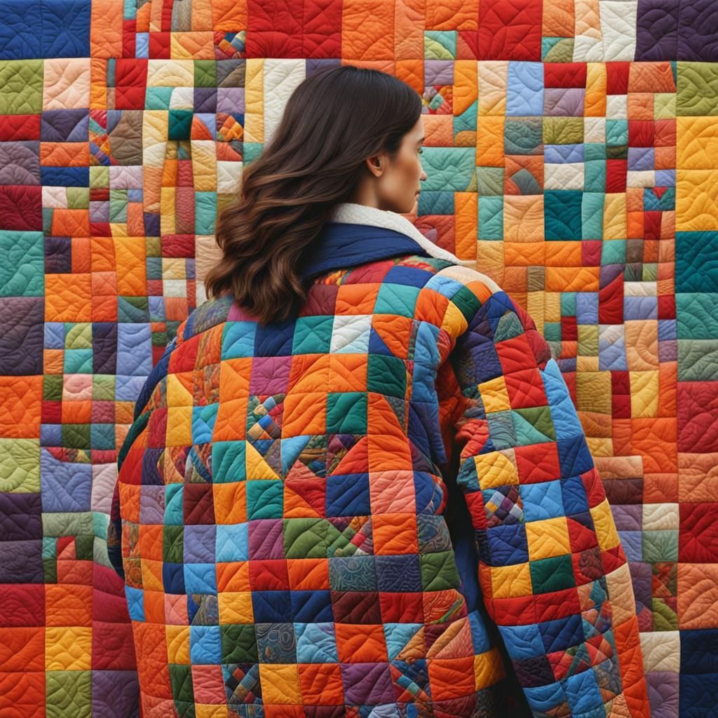 Colorful quilt jacket - 2 - AI Generated Artwork - NightCafe Creator