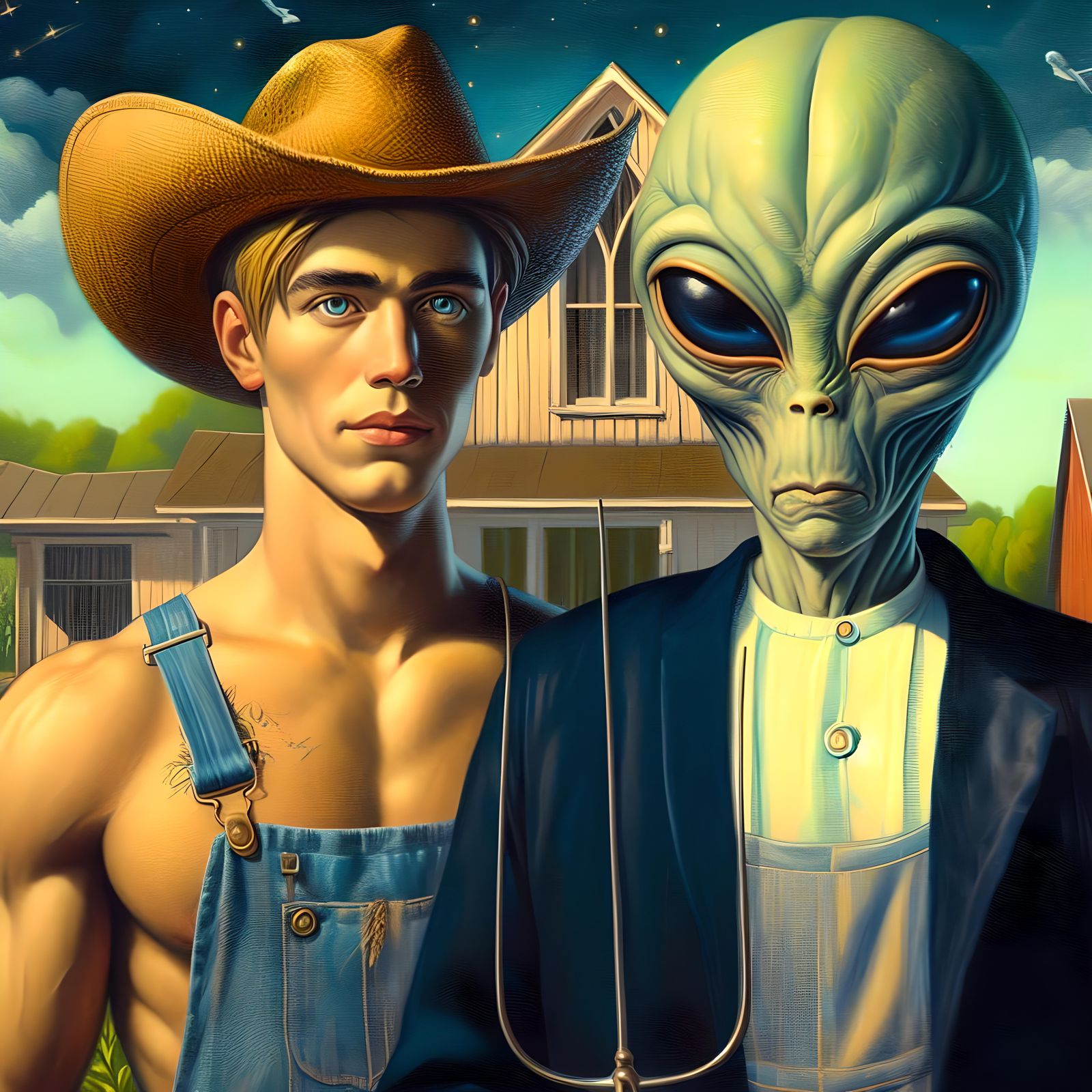 👽 Alien Visitors (II) - AI Generated Artwork - NightCafe Creator