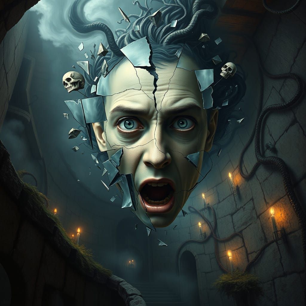 chaos - Tormented Soul Shattered in a Haunting Surrealist L...