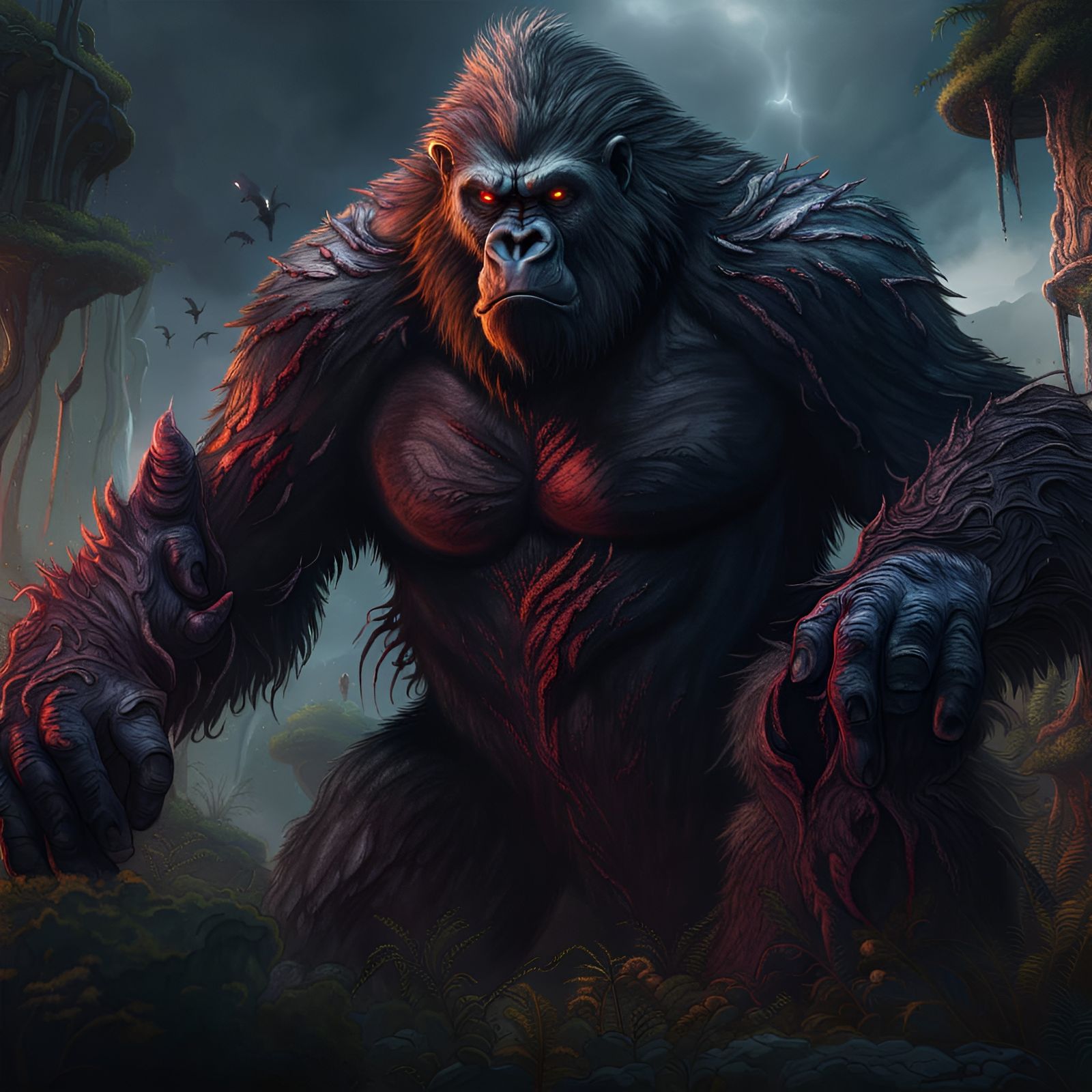 Demonic gorilla - AI Generated Artwork - NightCafe Creator