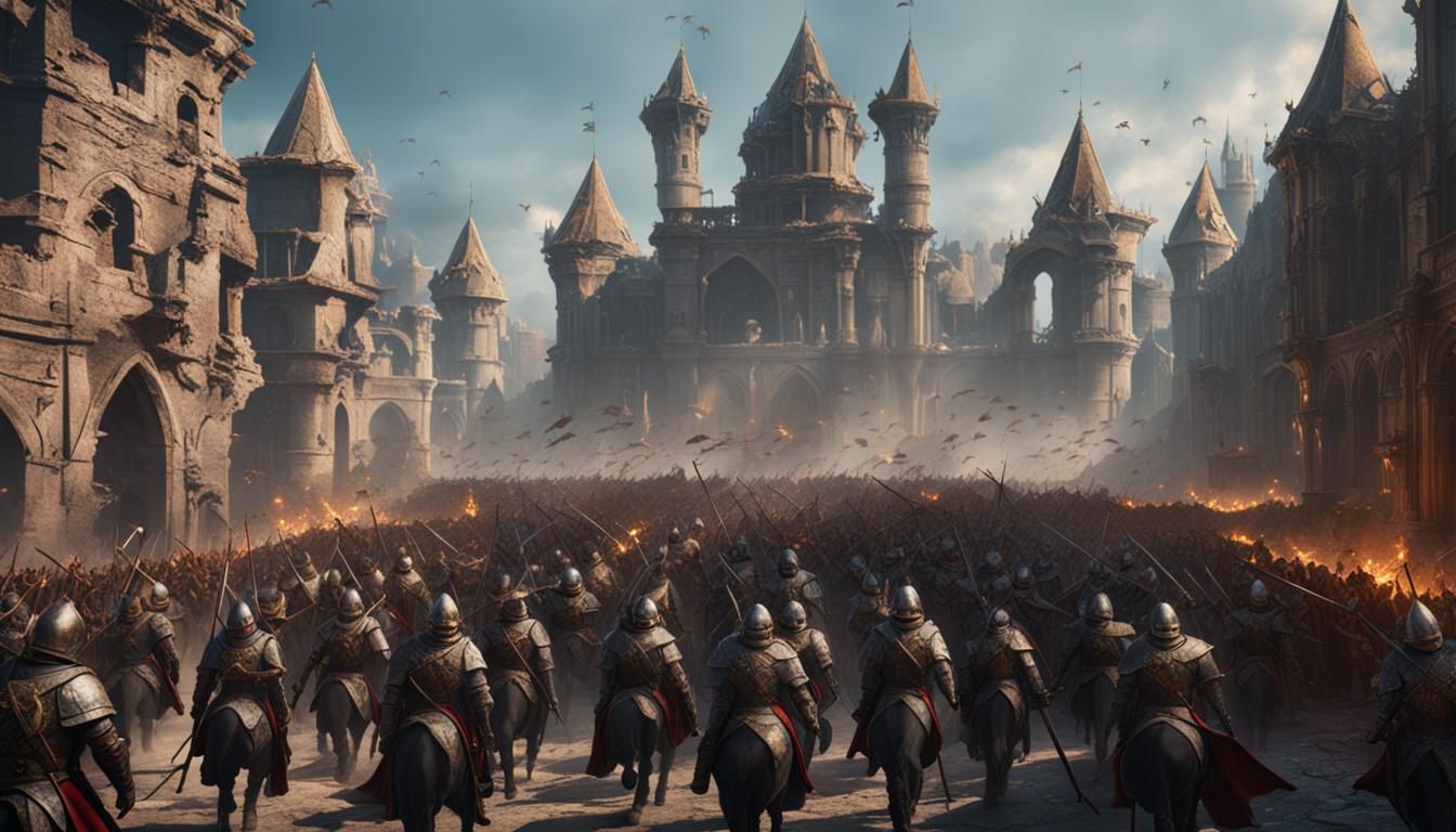 army of crusaders marching - AI Generated Artwork - NightCafe Creator