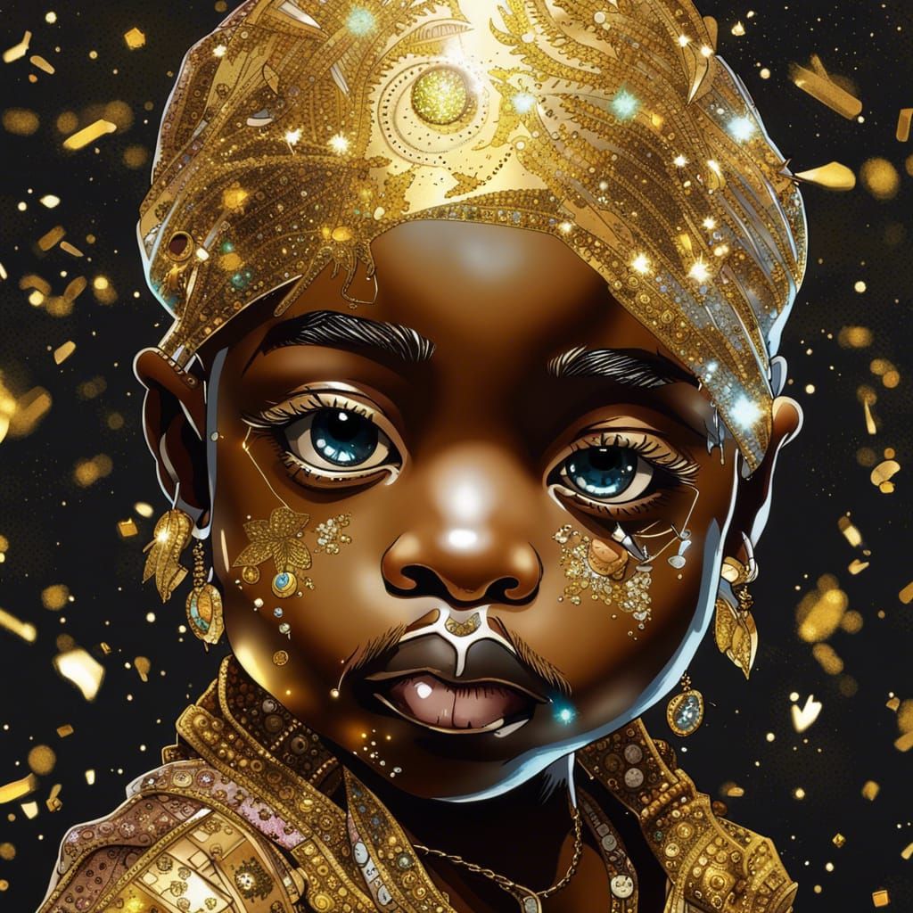 Glitter baby tupac shakur, - AI Generated Artwork - NightCafe Creator