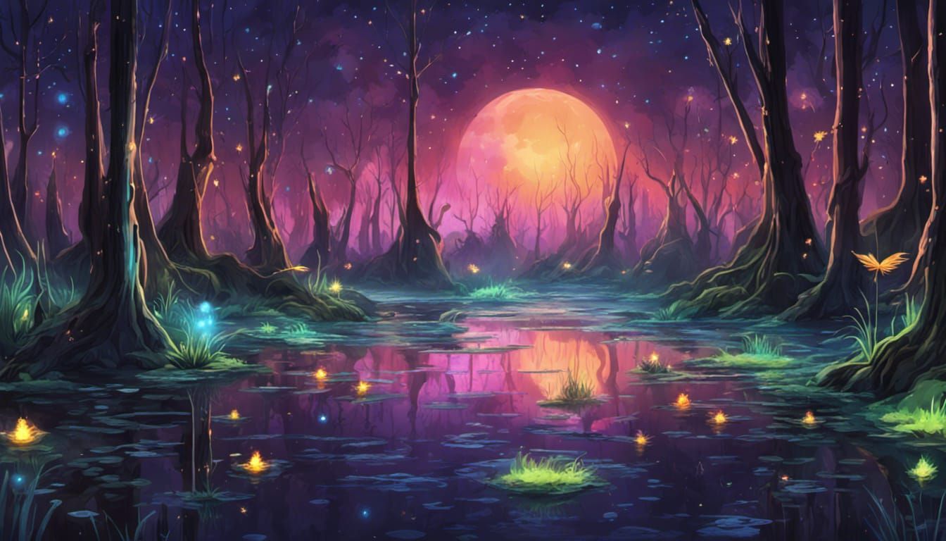 Alien swamp - AI Generated Artwork - NightCafe Creator