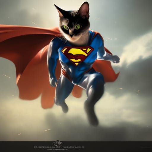 Superman Cat - AI Generated Artwork - NightCafe Creator