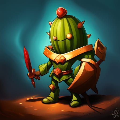 Cactus Knight - AI Generated Artwork - NightCafe Creator