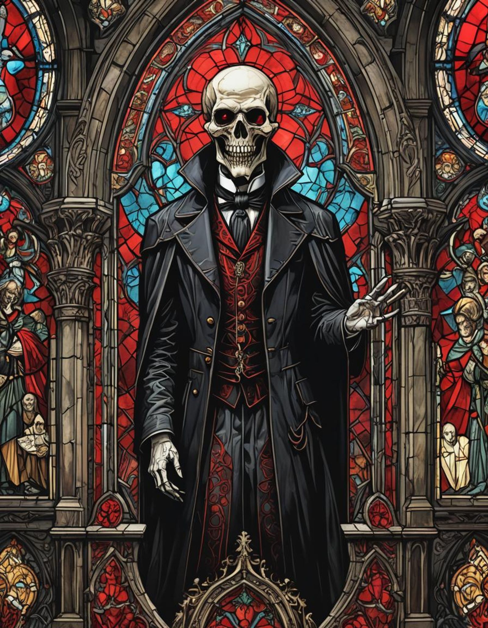 victorian funeral death vampire coffin gothic red stained glass church ...