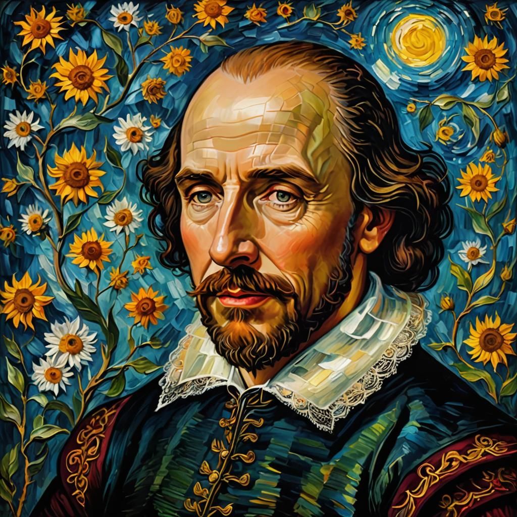 "William Shakespeare" (Van Gogh) - AI Generated Artwork - NightCafe Creator