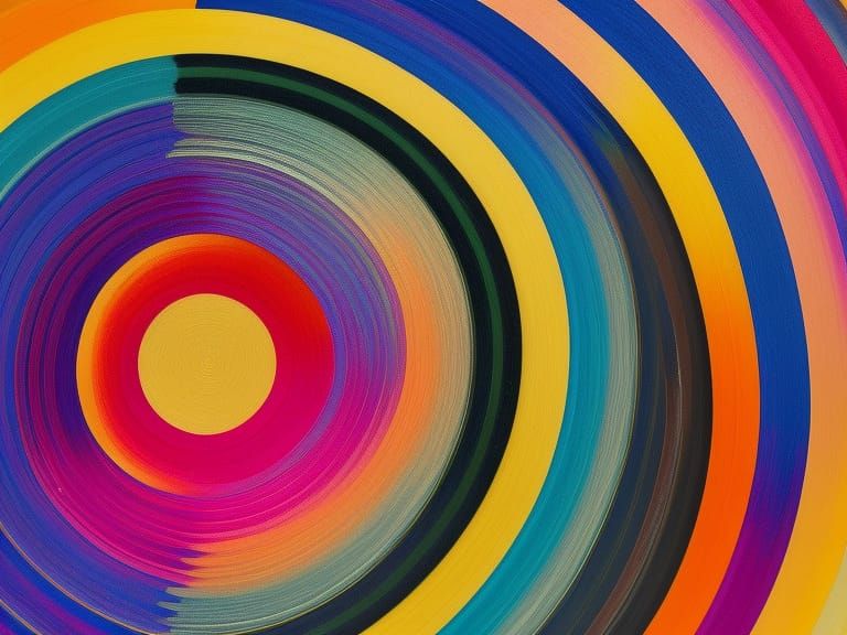 Enso Symbol, what made different colorful paint strokes: glittered ...