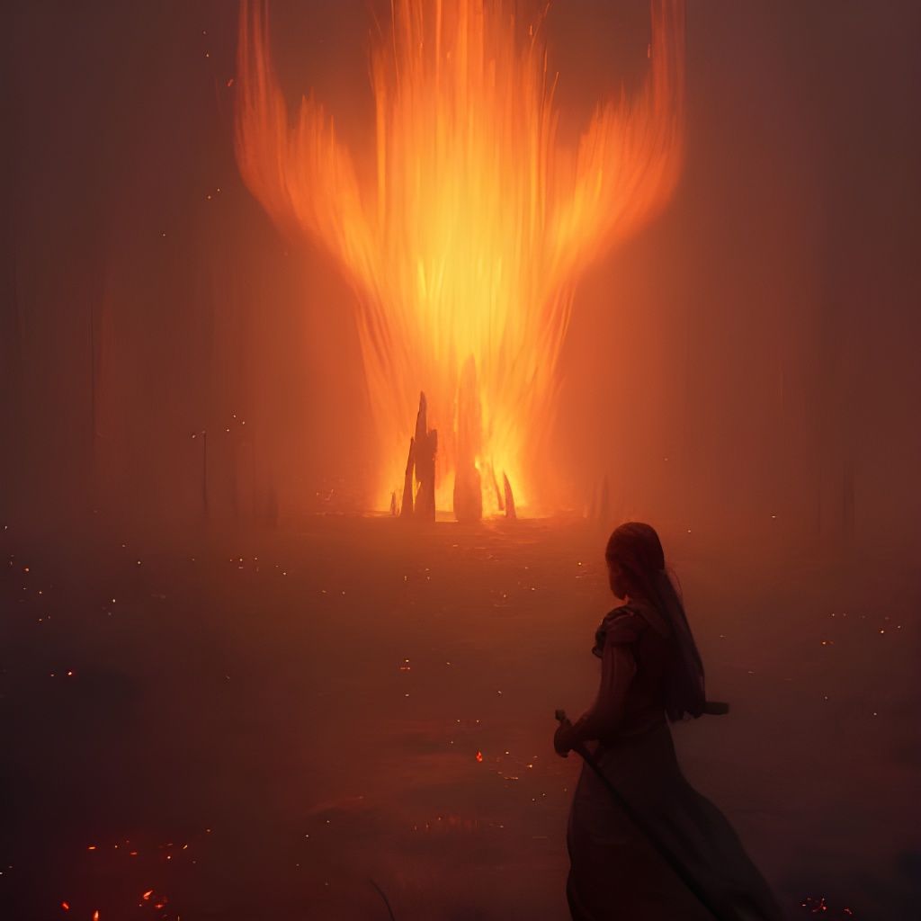 Burning faith - AI Generated Artwork - NightCafe Creator