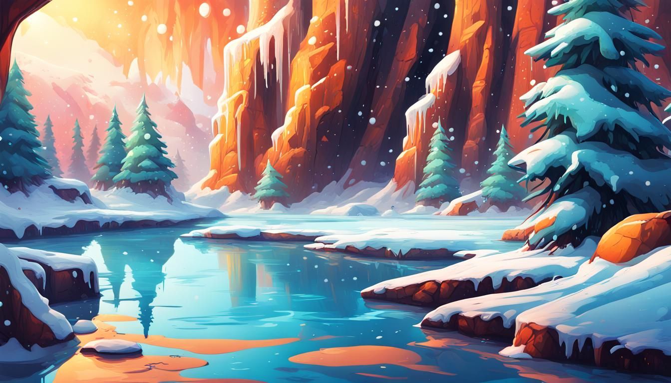 Ice Lake - AI Generated Artwork - NightCafe Creator