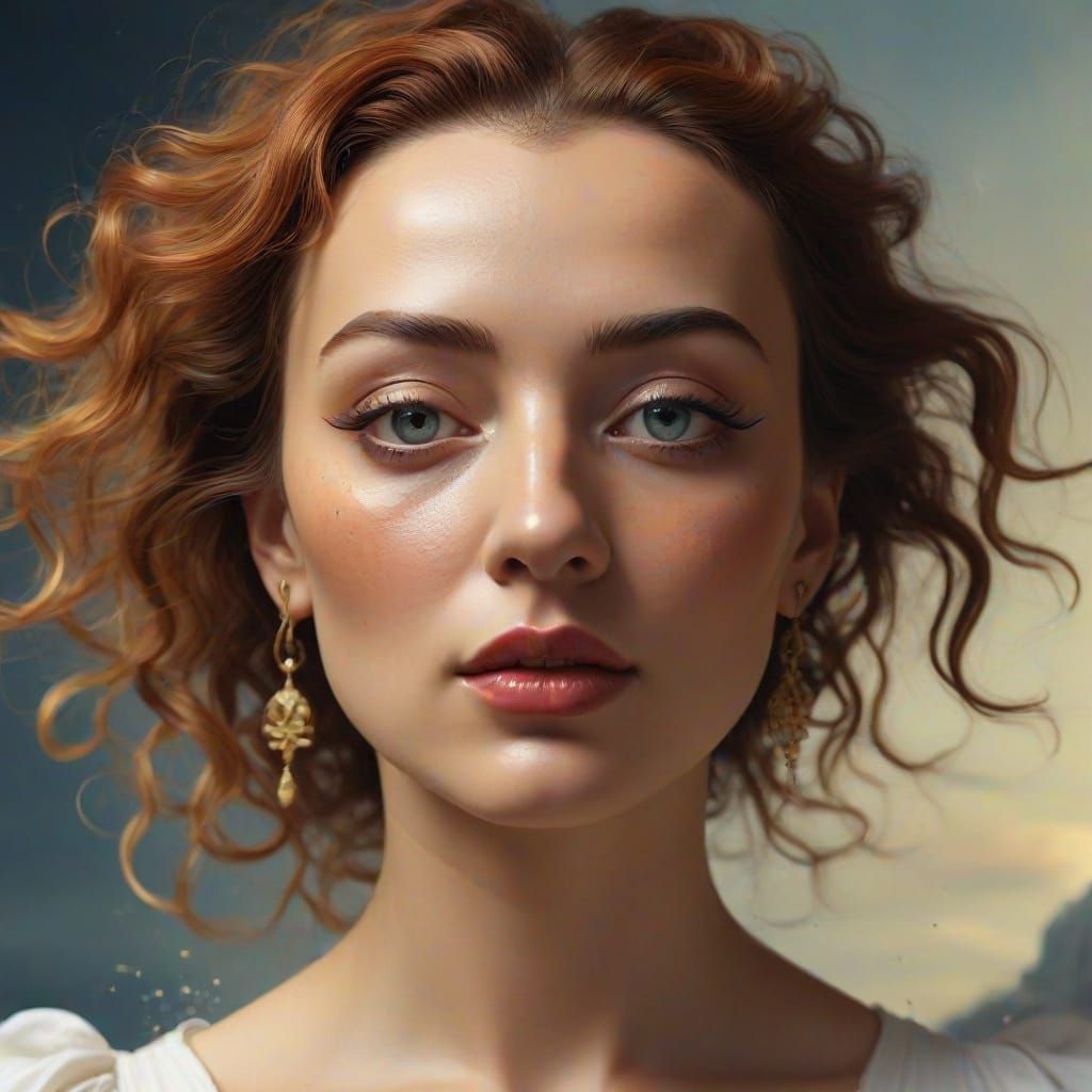 Whimsical Elemental Goddess in Vibrant Watercolor - AI Art