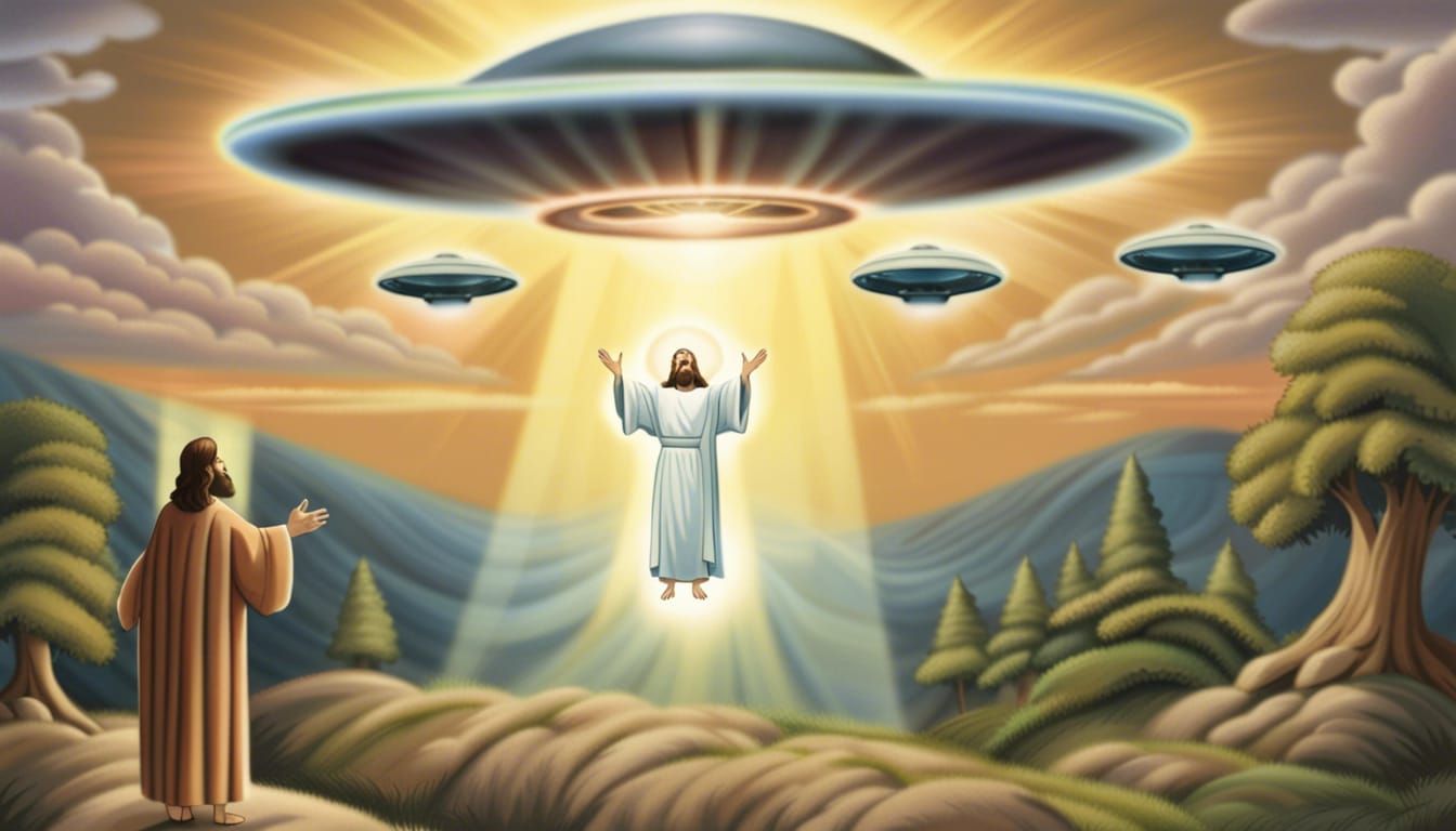 Jesus and ufos - AI Generated Artwork - NightCafe Creator
