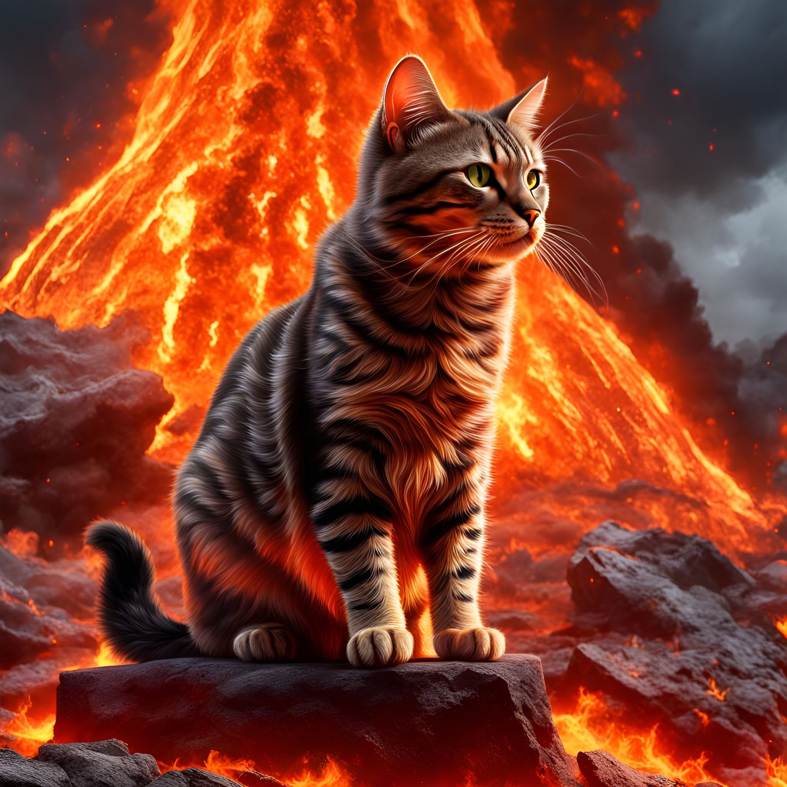 Lava Cat #2 - AI Generated Artwork - NightCafe Creator