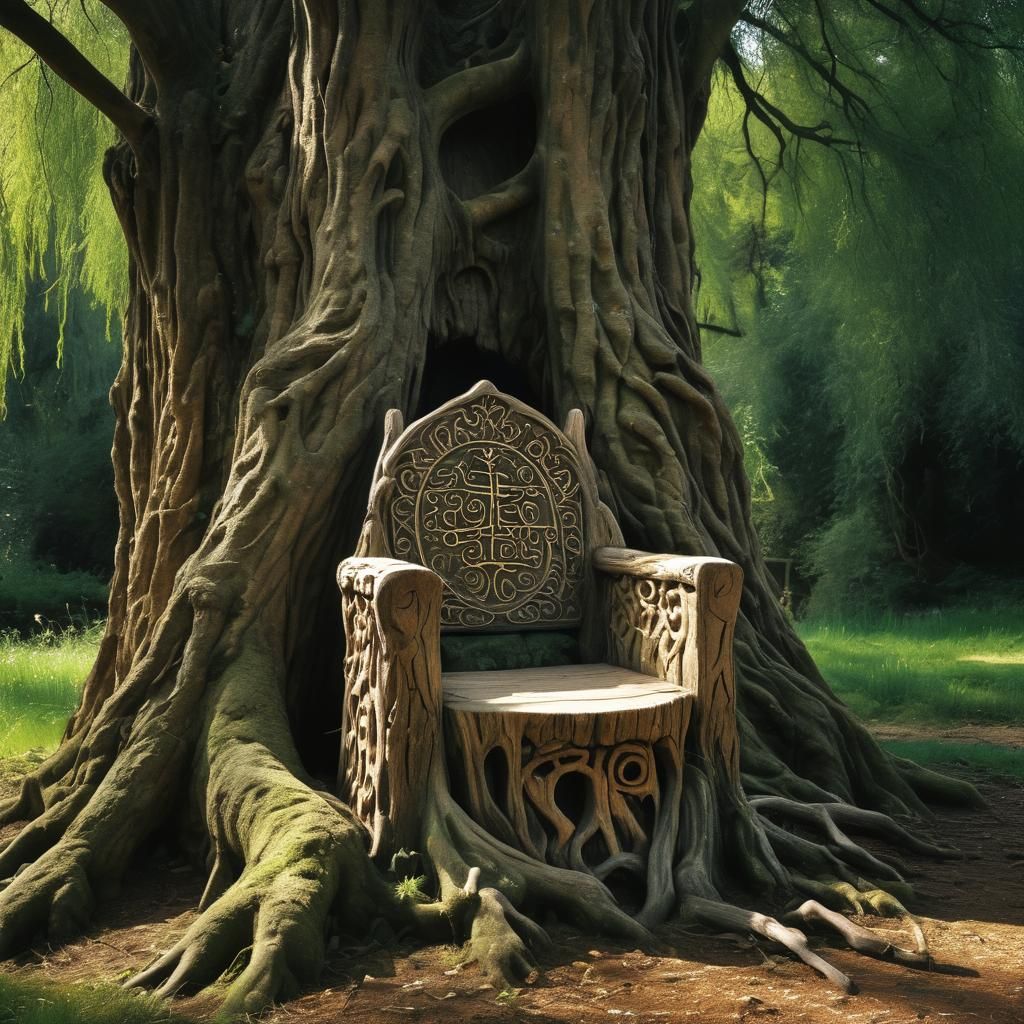 Ancient Willow Throne - AI Generated Artwork - NightCafe Creator