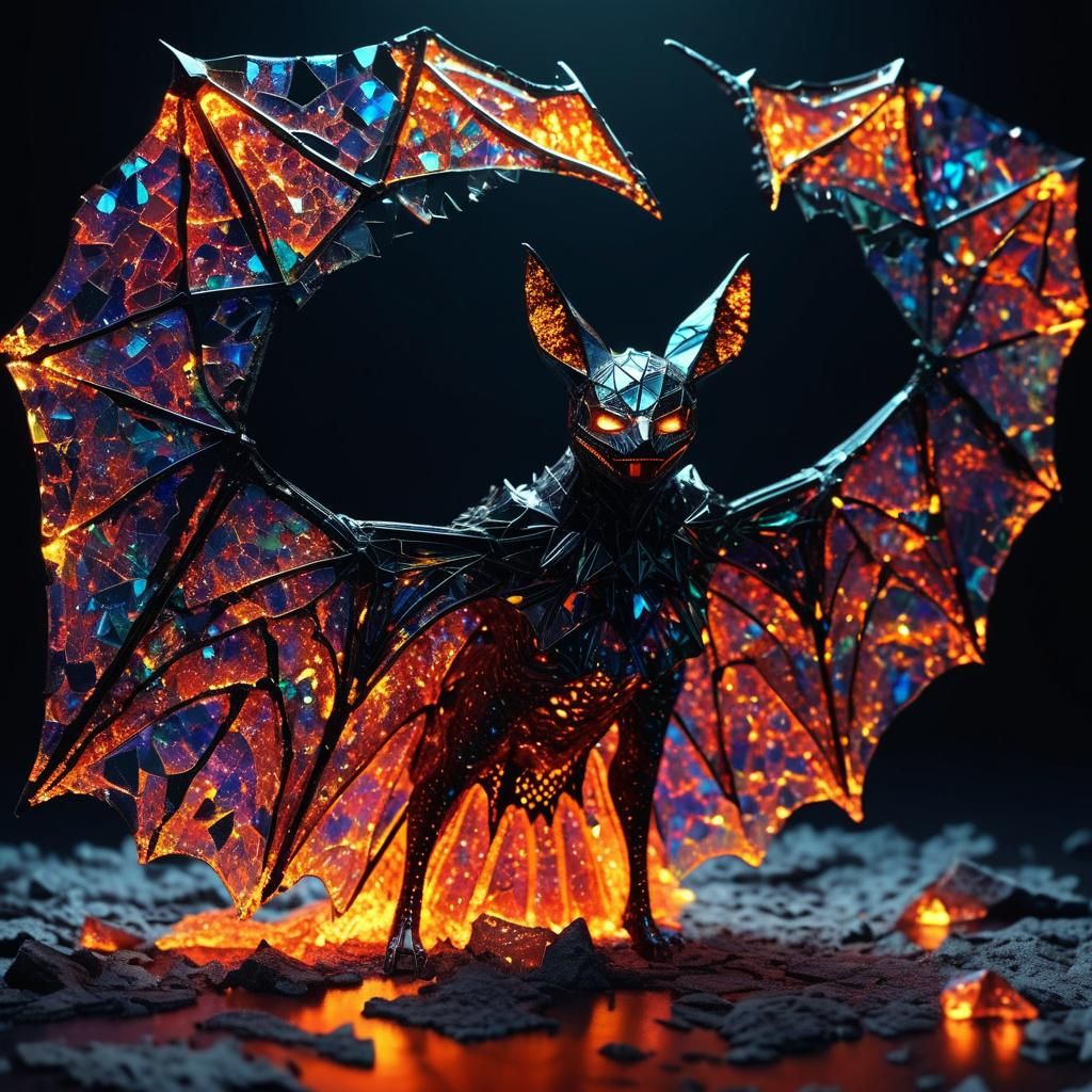 Crystal bat - AI Generated Artwork - NightCafe Creator