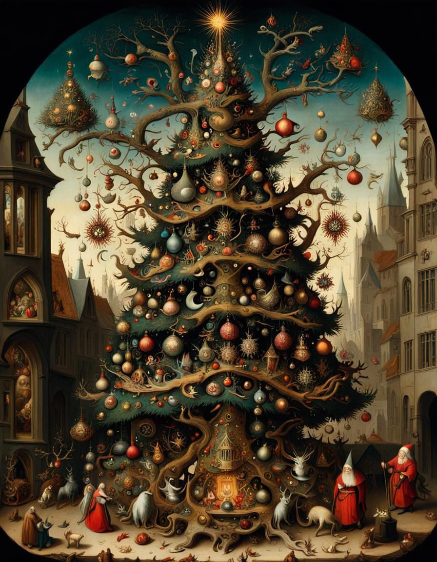 Hyeronimus Bosch Christmas Tree - AI Generated Artwork - NightCafe Creator
