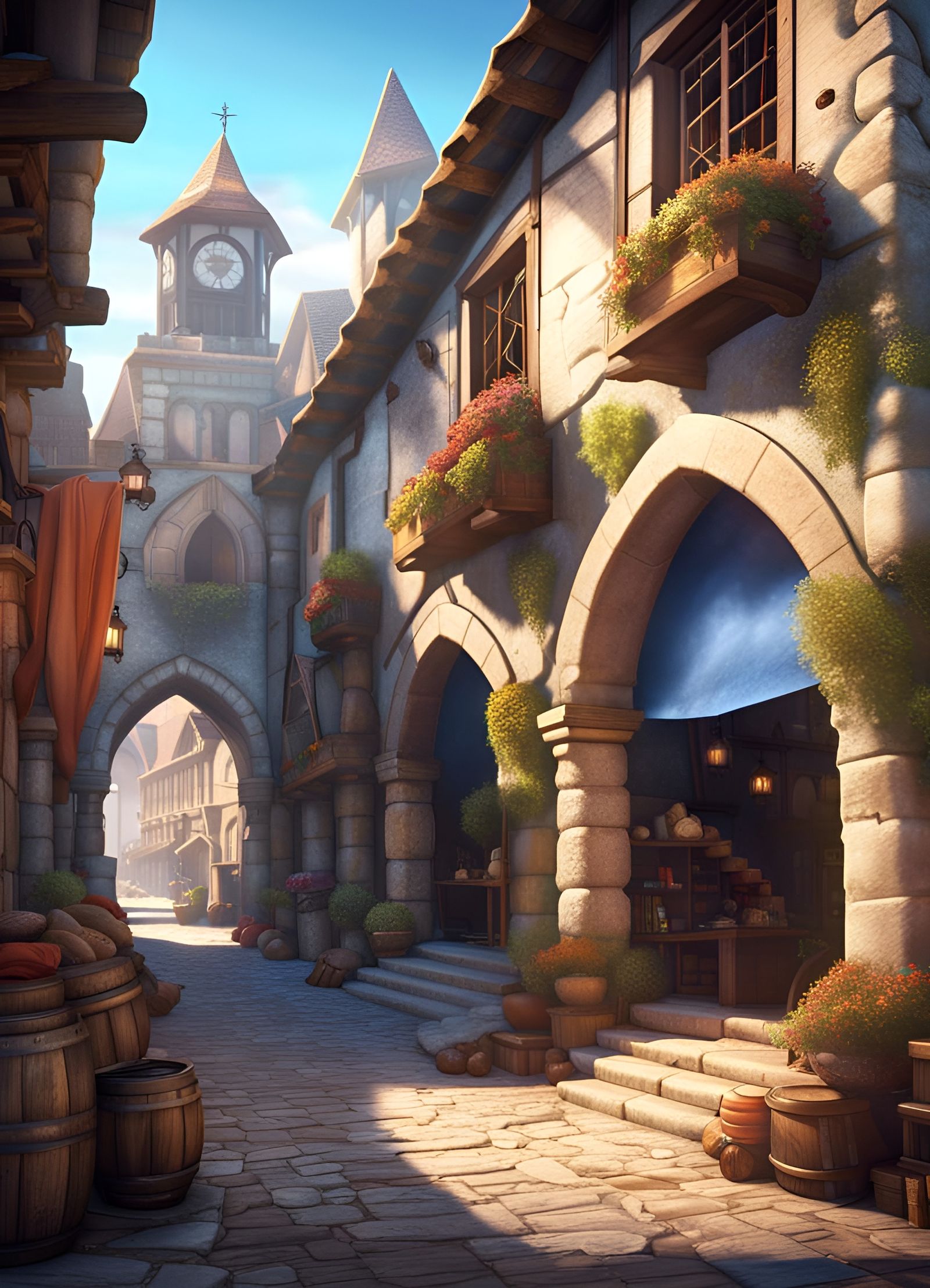 Market Alley - AI Generated Artwork - NightCafe Creator